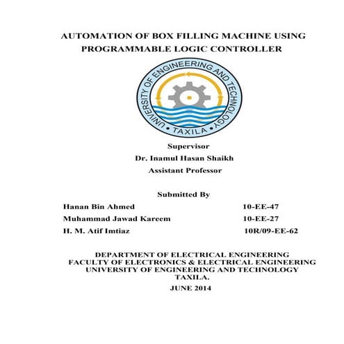 FYP. Automation Of Box Filling Machine Using PLC 2 | PDF