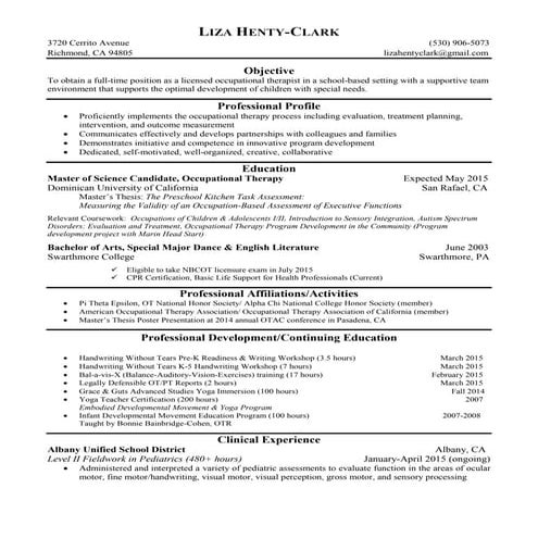 Liza Henty-Clark Pediatric Resume | PDF