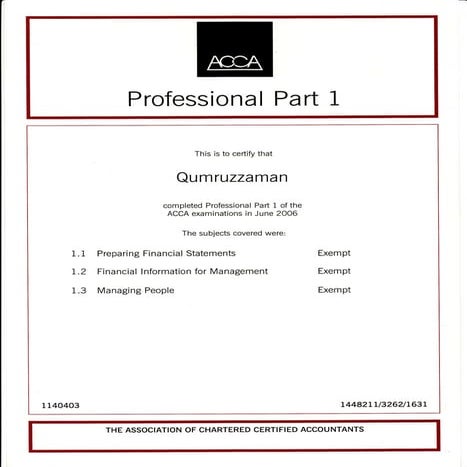ACCA Part-1 | PDF