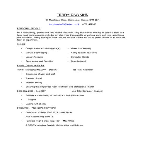 Terry Accountant cv | DOCX