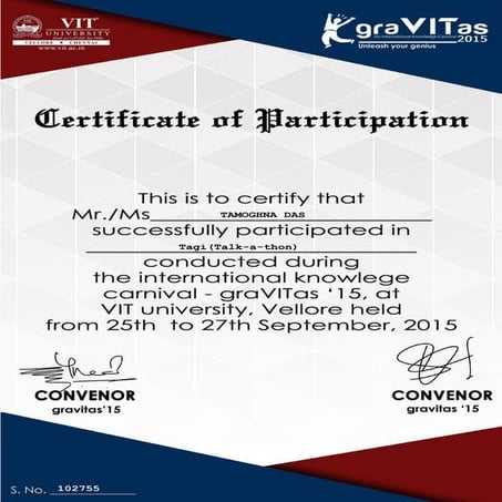 Talk-a-thon Certificate | PDF