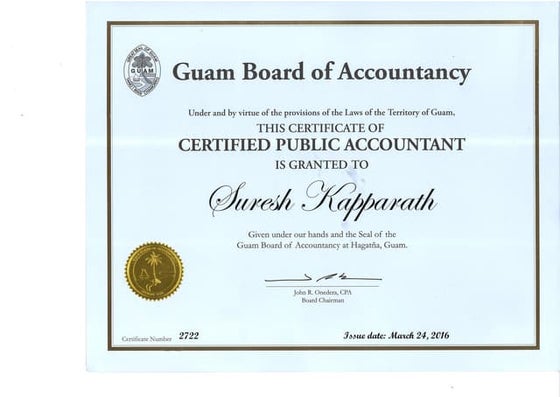 CMA CERTIFICATE - SURESH | PDF