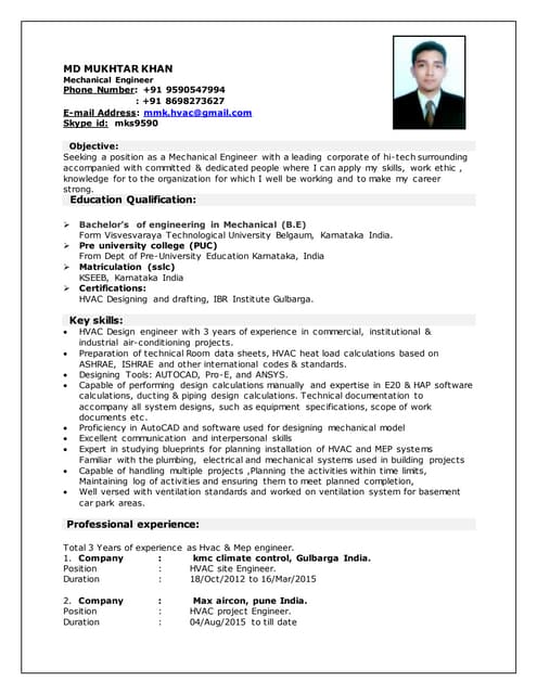 HVAC DRAFTSMAN CV | PDF | Careers