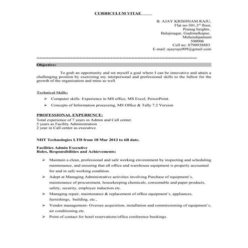 Ajay Raju - CV | DOC