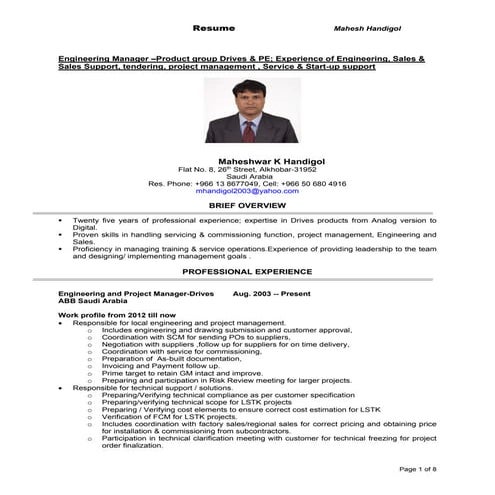 Mahesh CV updated 30th Sep 2015 | PDF