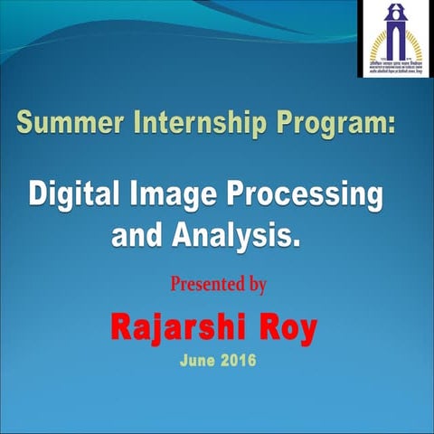 SUMMER INTERNSHIP PROJECT | PPT