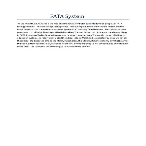 FATA System | DOCX | Law