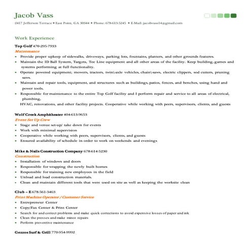 produce Resume | RTF