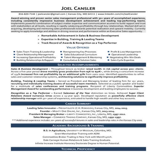 Resume - Joel Cansler | DOC