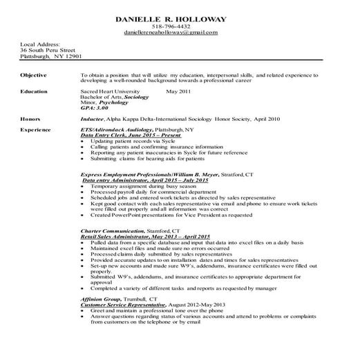 Danielle Resume 082015 | DOCX | Professional School | Postgraduate Education
