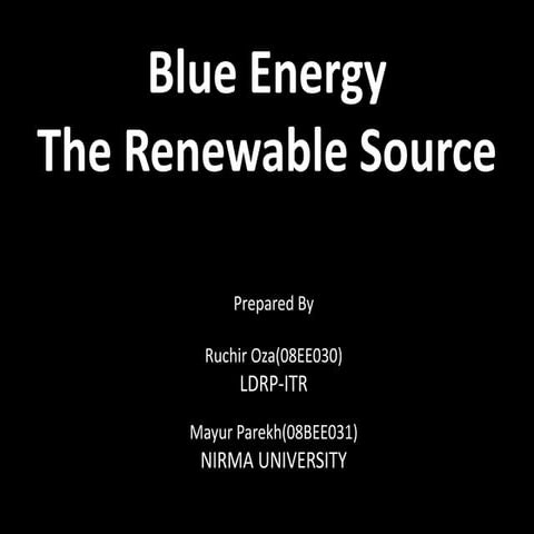 Blue Energy Presentation | PPTX