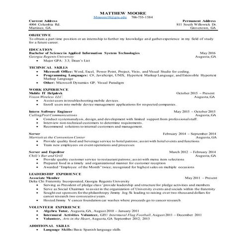 Matthew Moore Resume | DOCX