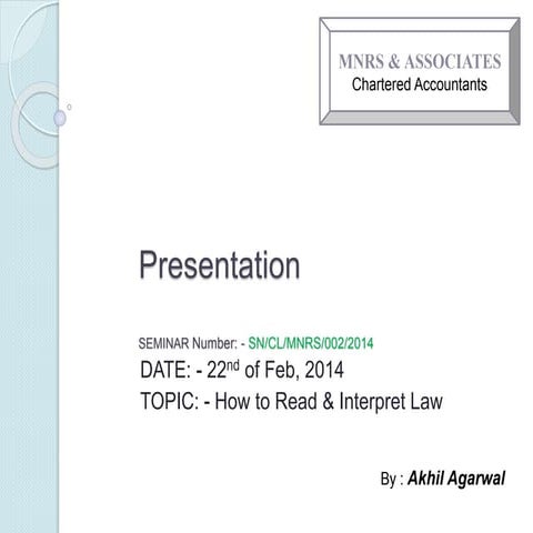 How to read Law(Akhil) | PPT