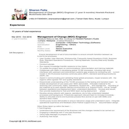 Sharon Felix Resume | PDF