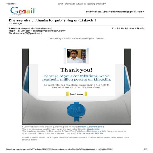 Gmail - Dharmendra c | PDF
