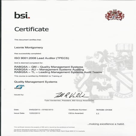 BSI QMS Certificate | PDF