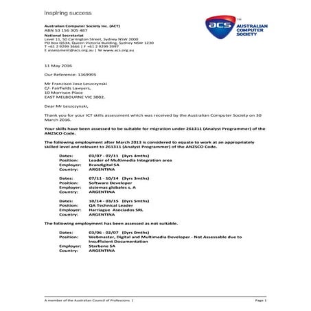 ACS SKILLS ASSESSMENT | PDF