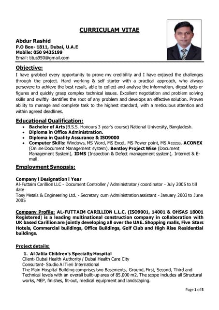 CV - Sudheesh - Senior Document Controller | DOC
