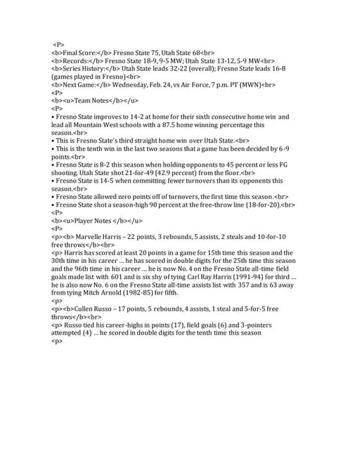 Game Notes San Diego State | PDF