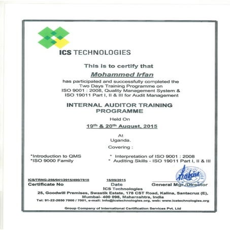 AUDIT CERTIFICATE | PDF
