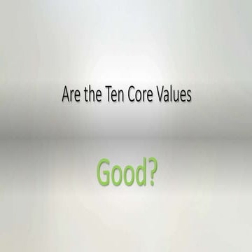 ten core values presentation for college class | PPT