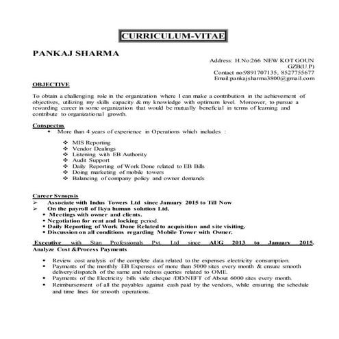 Pankaj C V | DOCX