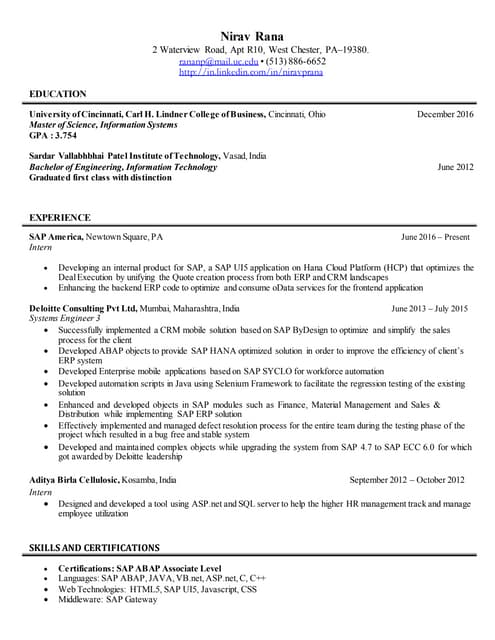 Resume Abhinav Shankar | PDF