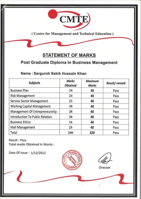 Grade Mark Sheet | PDF