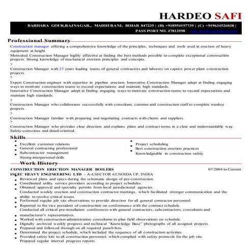 HARDEO SAFI Resume 1 | PDF