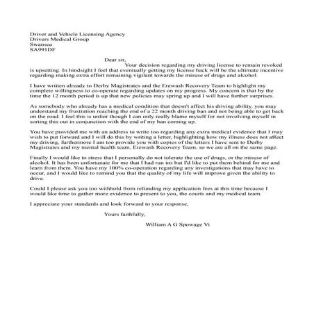 DVLA response - futher revoked license letter | ODT