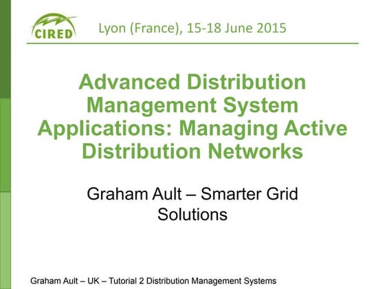 CIGRE Belgium presentation on Actively Managing Distribution Connected ...