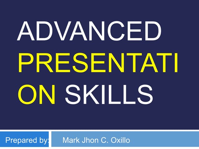 Advanced presentation skills | PPTX