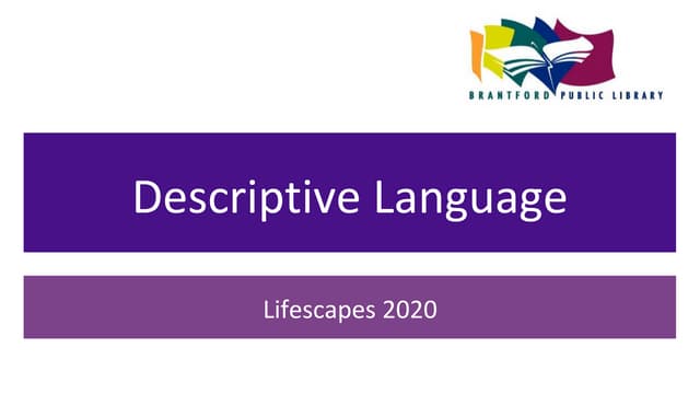 Descriptive text (structure and examples) | PPT