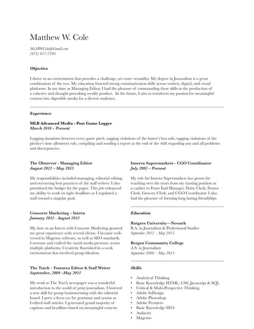 Barrett Welch 2015 resume | PDF