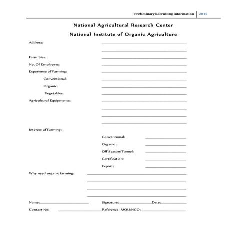 Organic Registration Form | DOCX