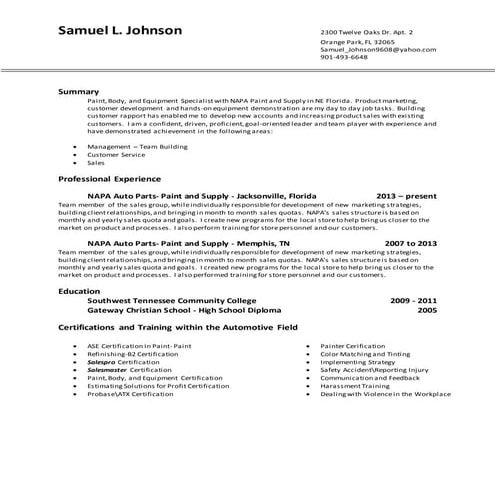 Samuel L. Johnson_Resume' | DOCX