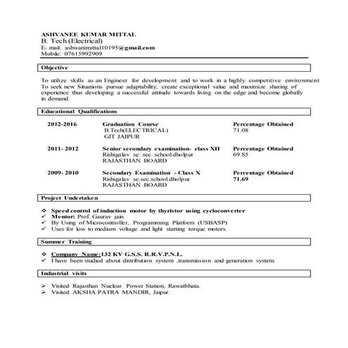 Ashvanee new cv MODIFIED | PDF