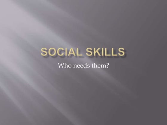 Social Skills | PPT