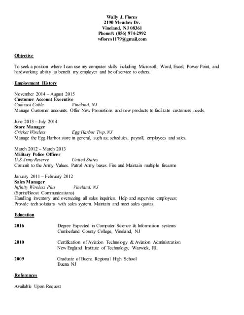 J Wright Resume | PDF