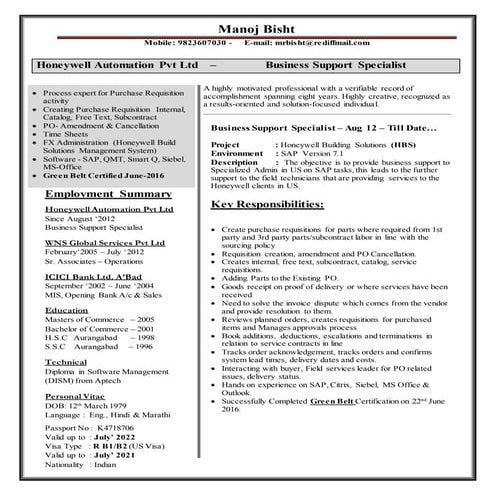 Updated_CV_MANOJ_2017 | DOCX | IT and Internet Support | Internet