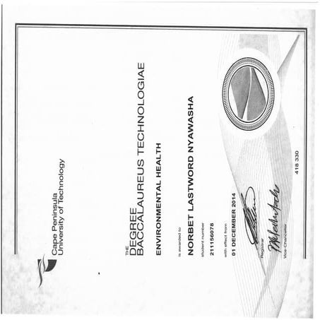 B Tech Certificate Pdf