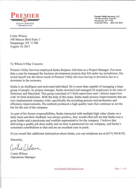 Frontier letter of recommendation | PDF