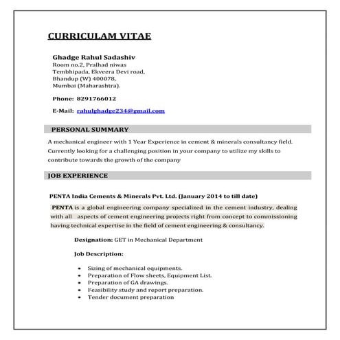 Rahul_ghadge CV | PDF