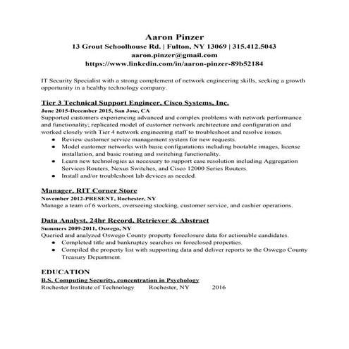 Pinzer_Resume | PDF