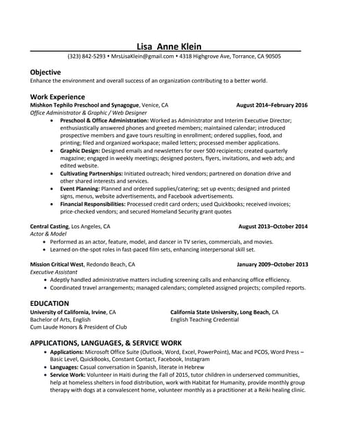 Jennifer Benvenuto Resume | PDF