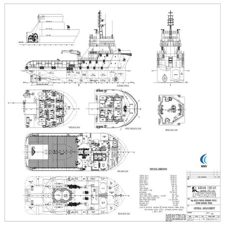 MMV_SK Line 82 (AHTS 60MT) - General Arrangement Plan | PDF