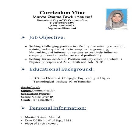Marwa_s Curriculum Vitae CV | DOCX