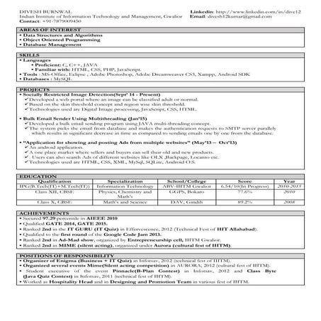 CV .SAJAL TIWARI | PDF