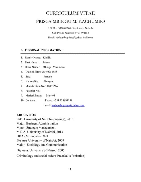 MADA MWIMBI CV | DOCX