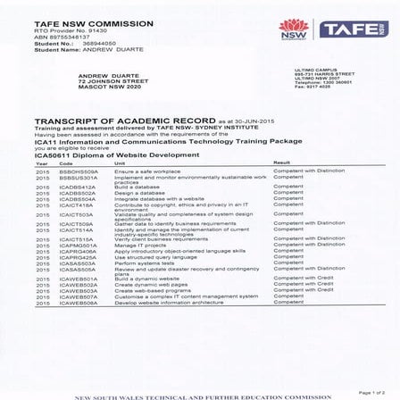 Web Diploma Transcript | PDF